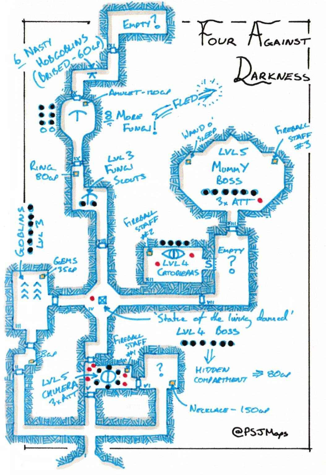 Epic Hand-Drawn Maps of Four Against Darkness Solo RPG | RPG Blog | DM ...